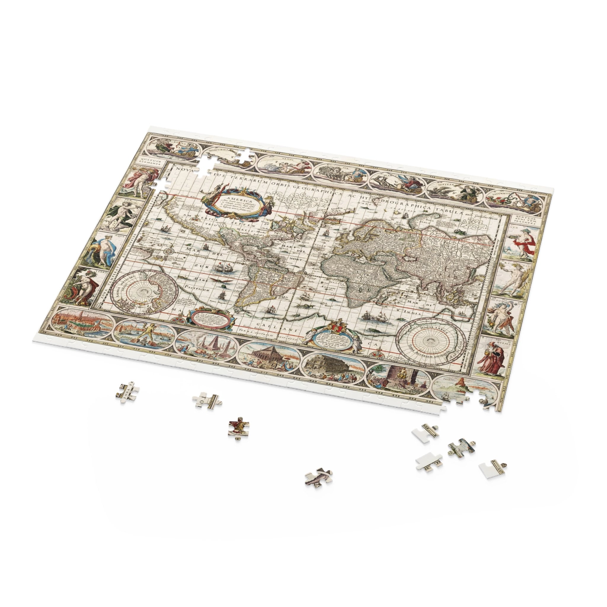 Old Map Puzzle 4 500-piece Jigsaw Puzzle, Unique Puzzle, Puzzle for ...