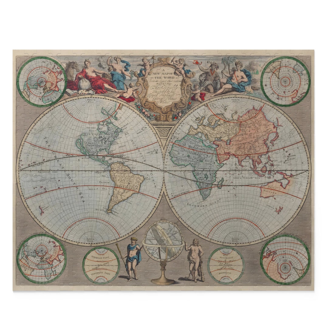 Old Map Puzzle 1 500-piece Jigsaw Puzzle, Unique Puzzle, Puzzle for ...