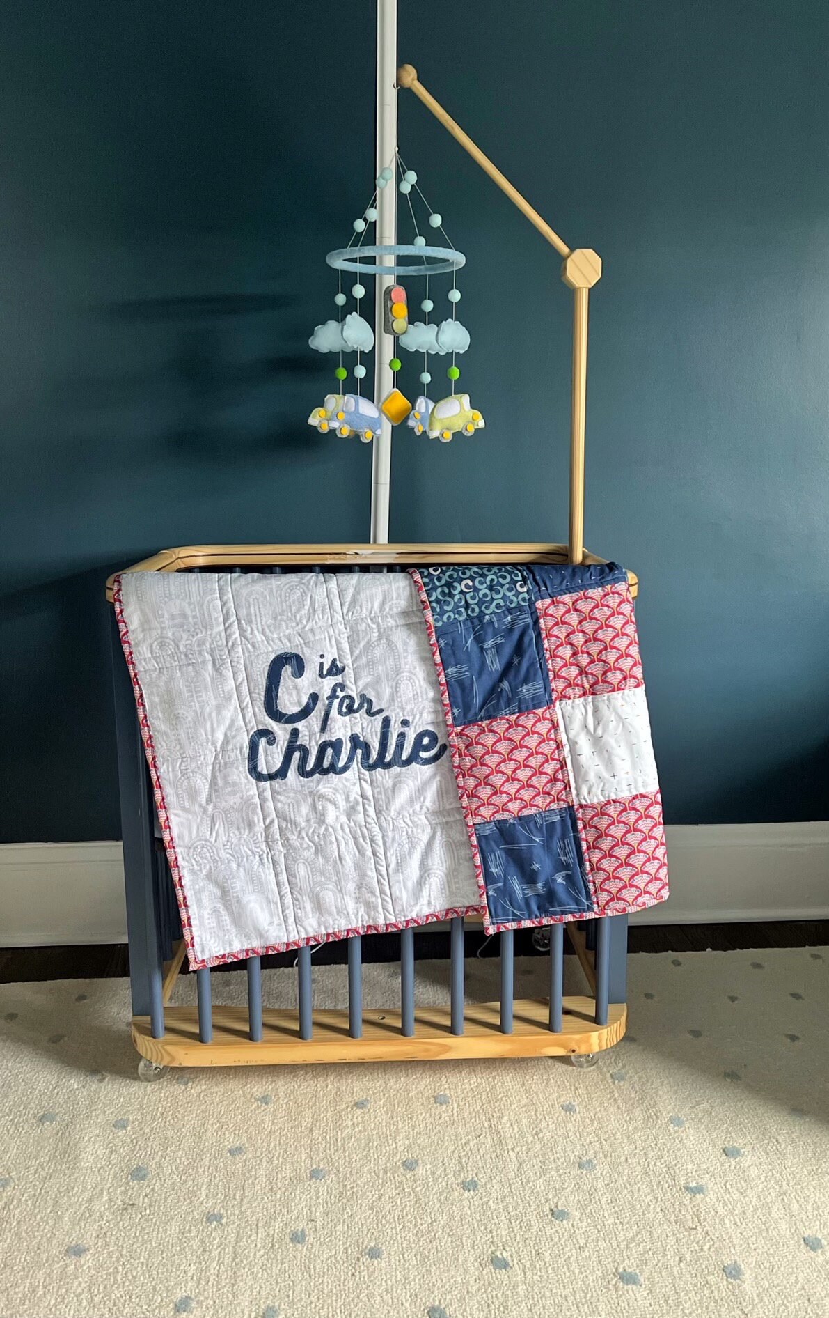 Custom Name Quilt Square Quilt Pattern Front With Appliqué Name - Etsy