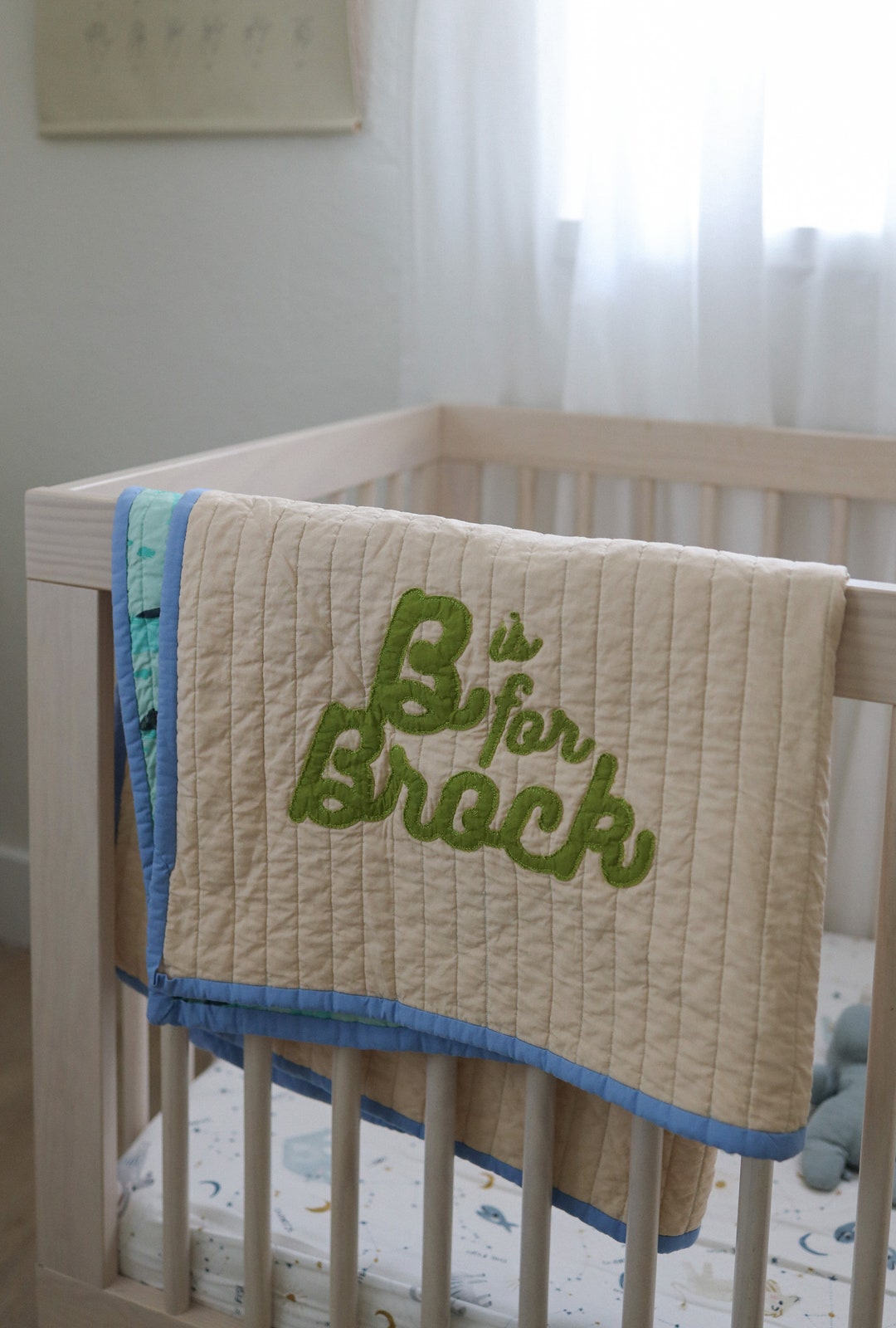 Custom Name Quilt- Solid Color Back With Continuous Pattern Front - Etsy