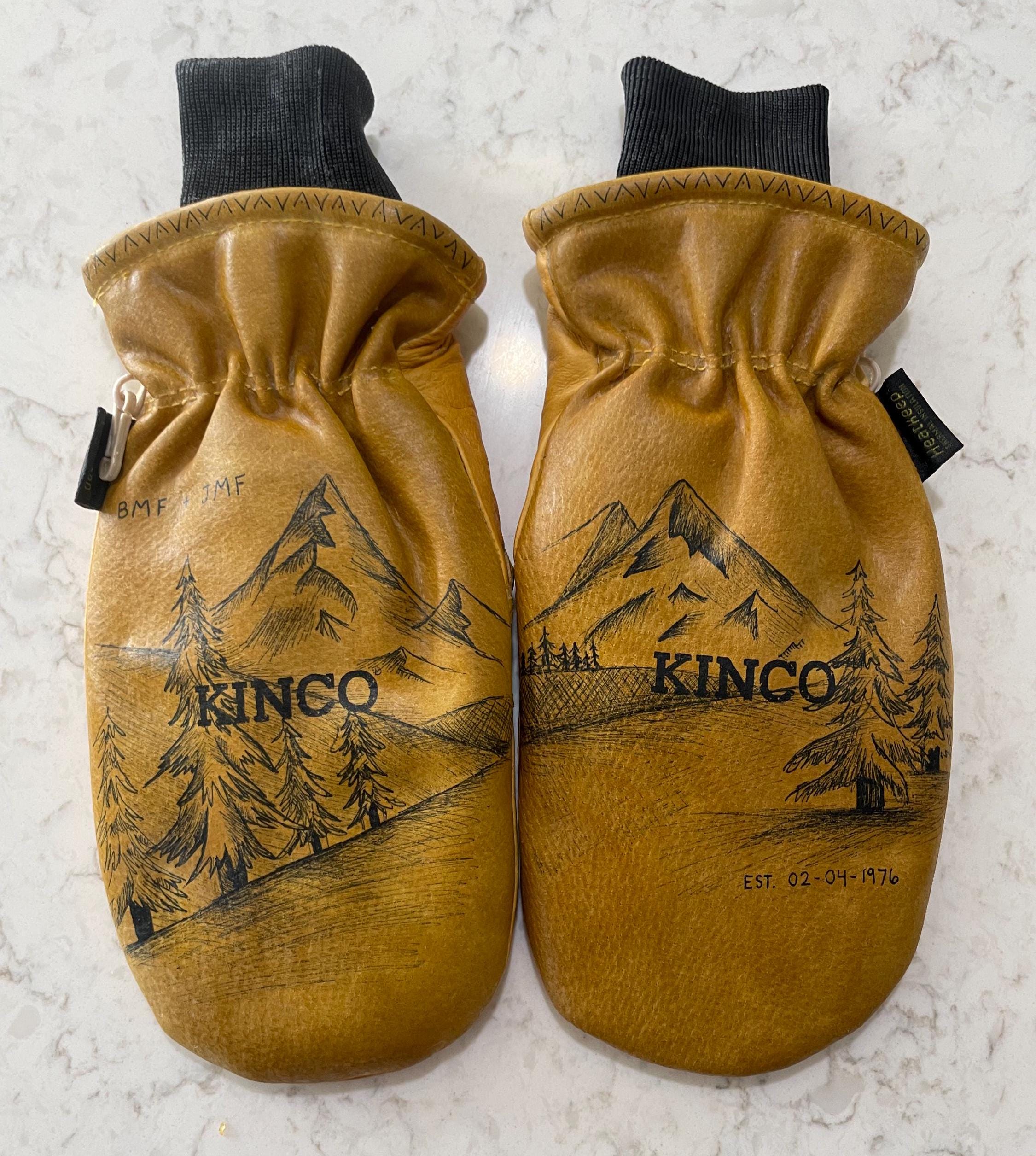 Kinco Snow Gloves/mitts Mountain Design 3 - Etsy
