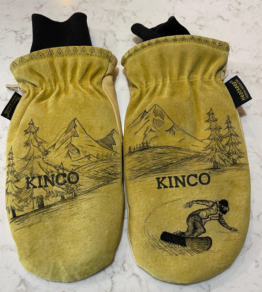 Kinco Snow Gloves/mitts Mountain Design 3 - Etsy