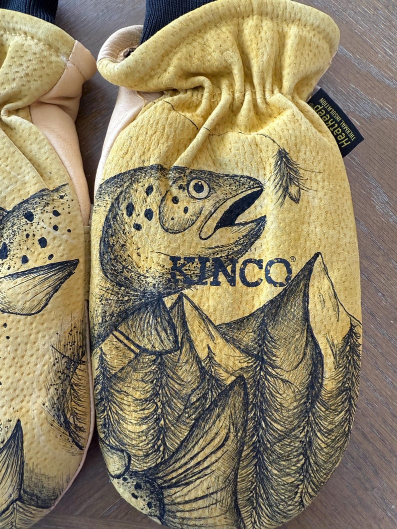 Kinco Snow Gloves/mitts Fish Design - Etsy