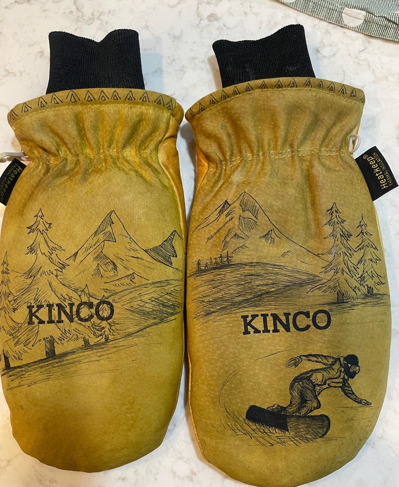 Kinco Snow Gloves/mitts Mountain Design 3 - Etsy
