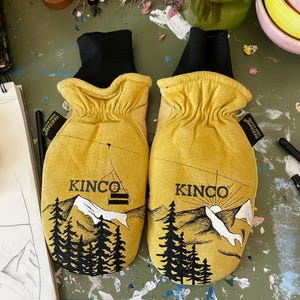Kinco Snow Gloves/mitts Mountain Design 2 - Etsy