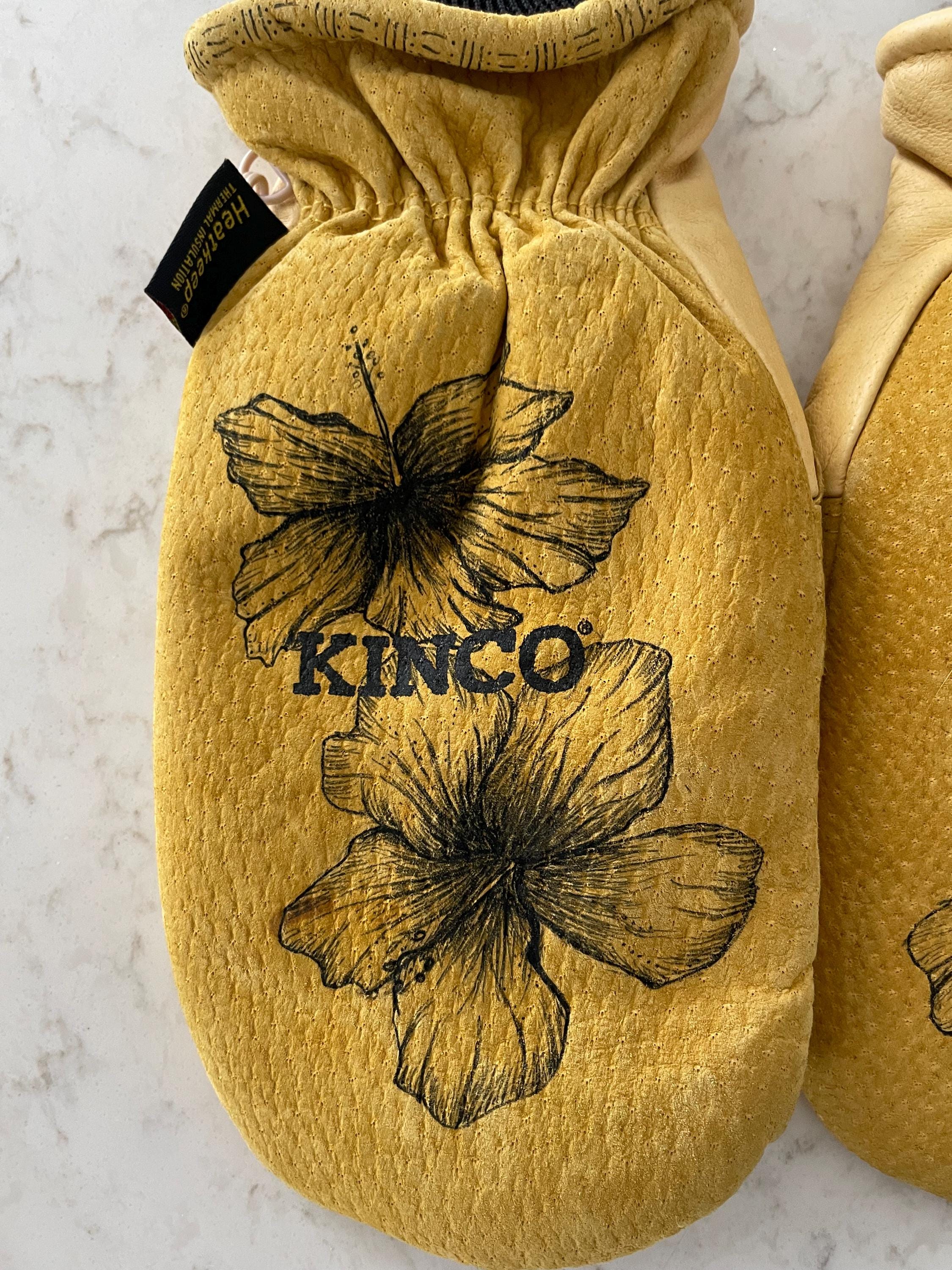 Kinco Snow Gloves/mitts Hibiscus Flower Design - Etsy