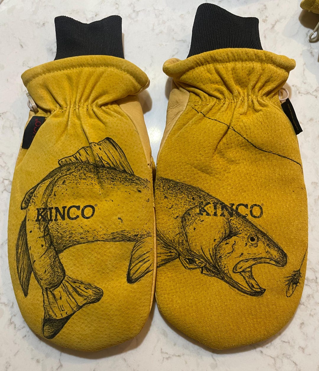 Kinco Snow Gloves/mitts Fish Design - Etsy