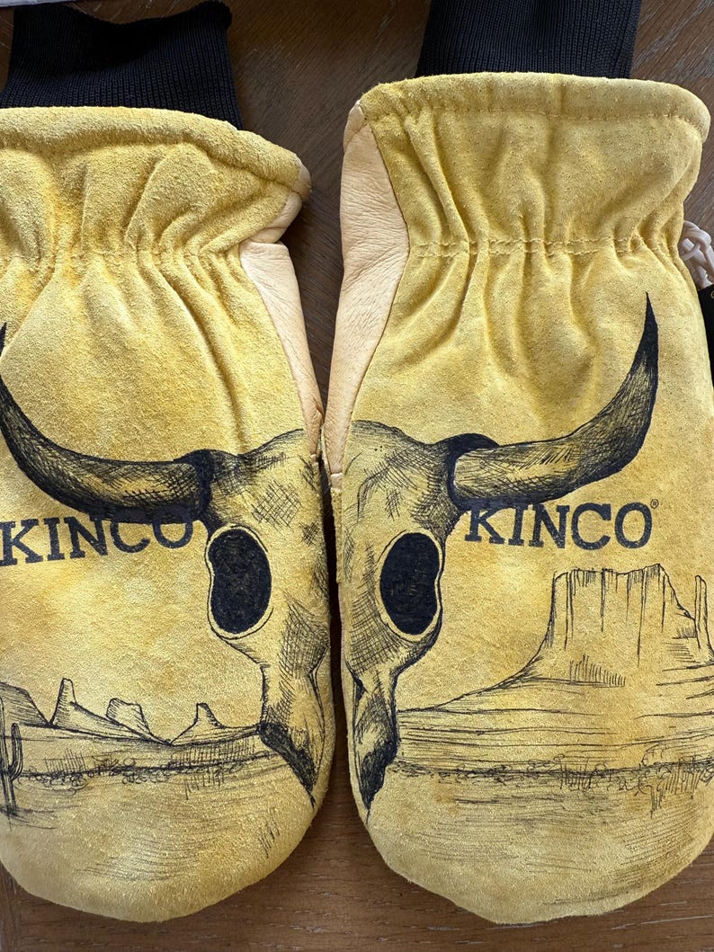 Kinco Snow Gloves/mitts Longhorn Design - Etsy