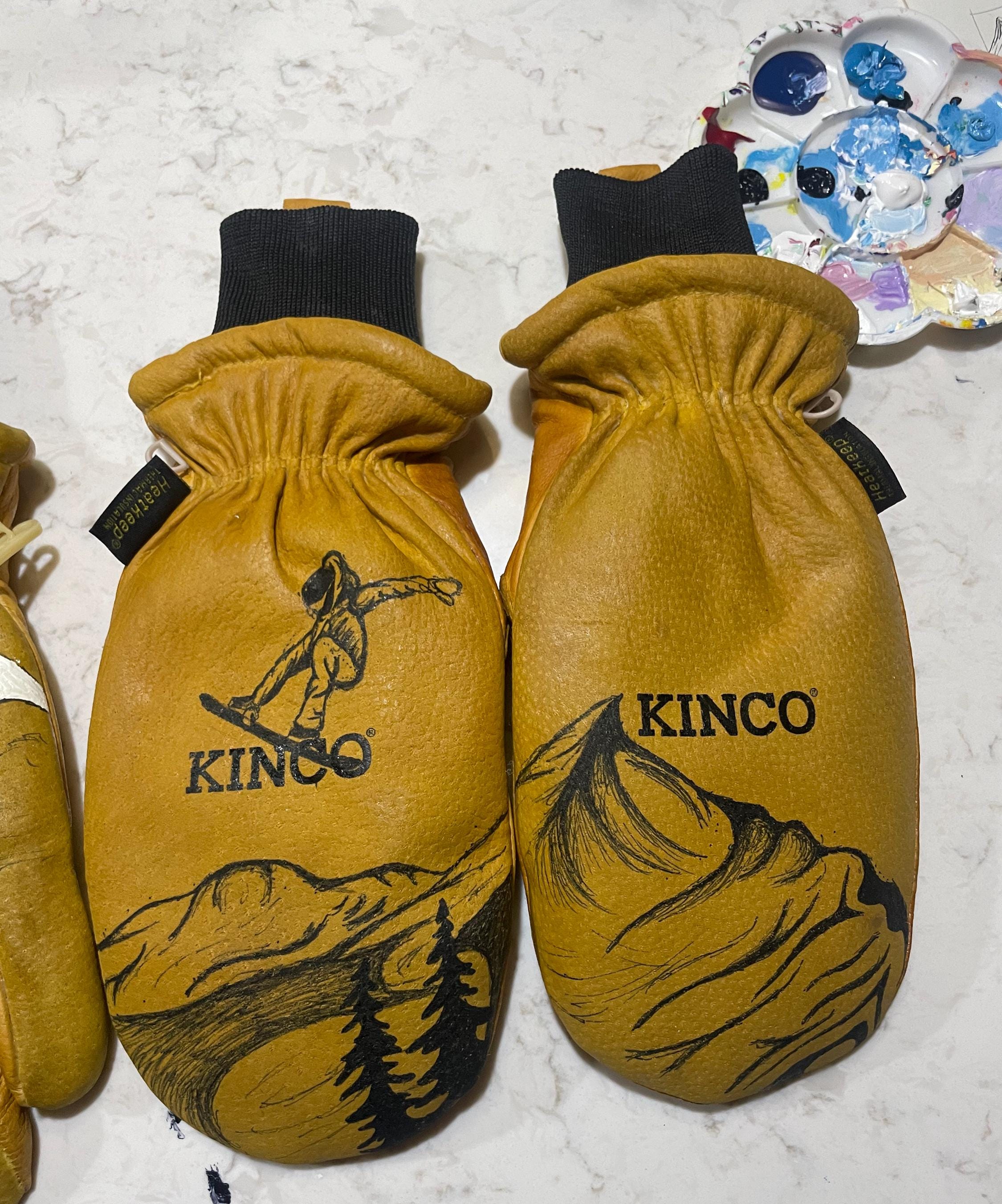 Kinco Snow Gloves/mitts Mountain Design 1 - Etsy