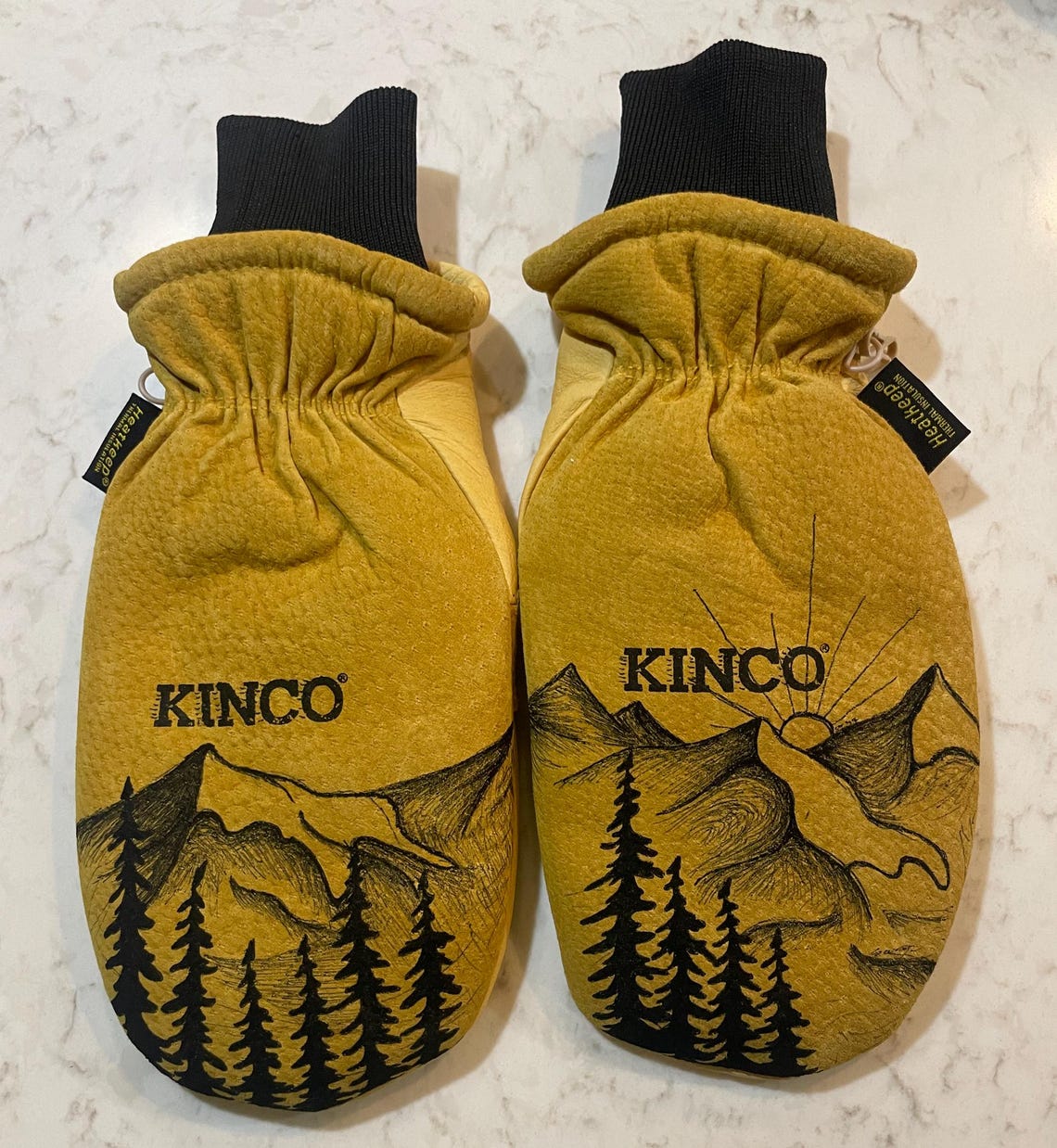 Kinco Snow Gloves/mitts Mountain Design 2 - Etsy