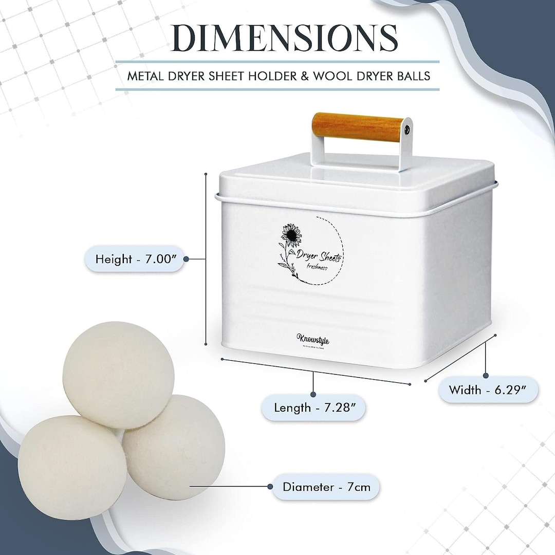 Laundry Room Metal Storage Box With Lid: Sunflower Design & Wool Dryer ...