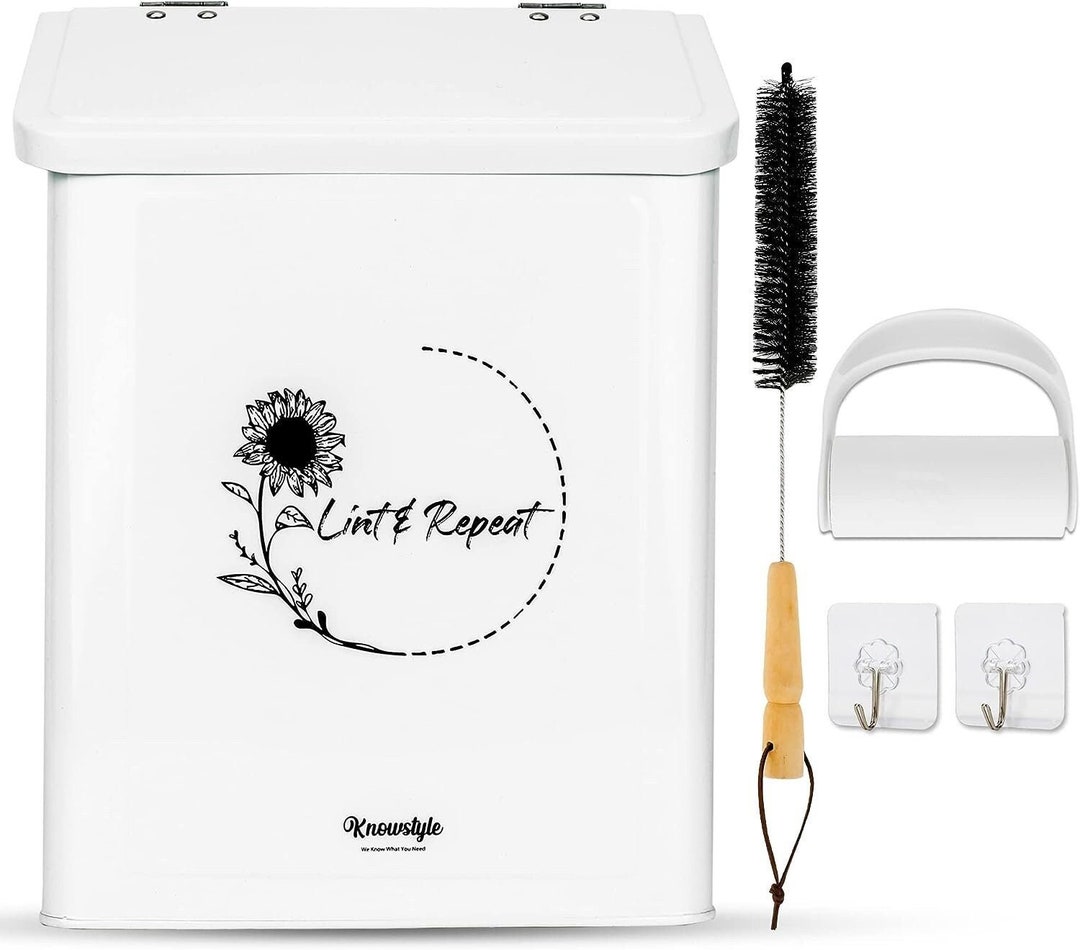 Minimalist Laundry METAL Lint Bin | Magnetic STORAGE BOX Perfect for ...