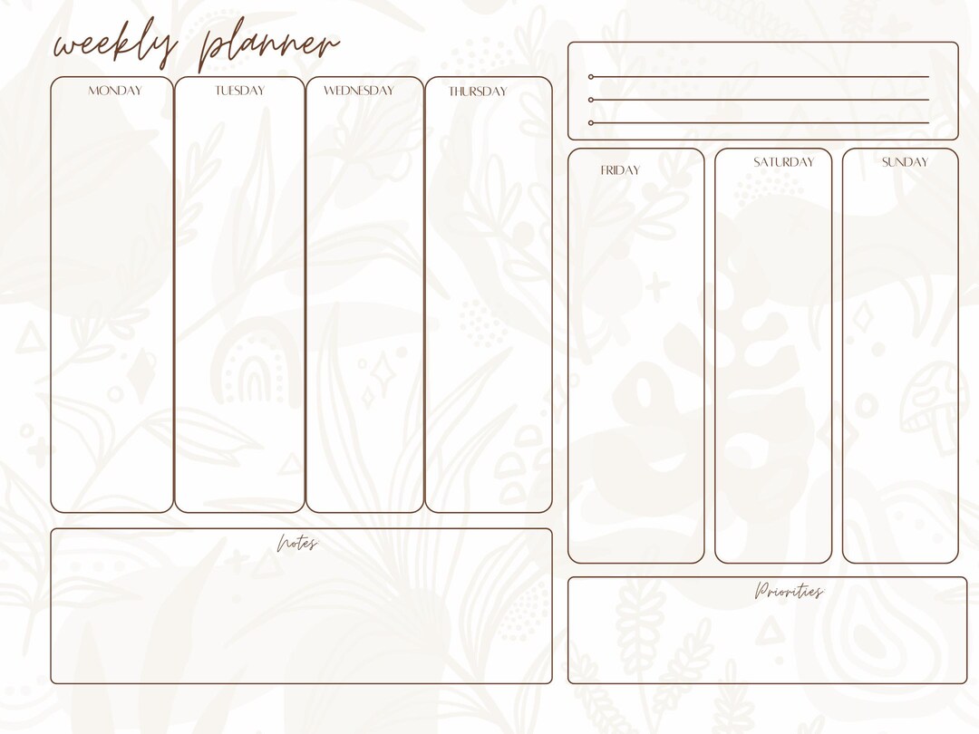 Remarkable Paper Pro Weekly Planner (landscape) - Etsy