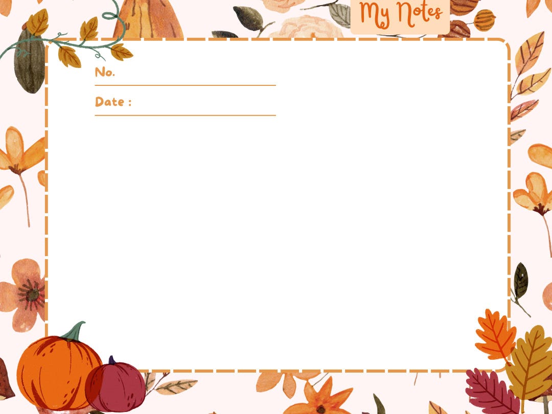Remarkable Paper Pro Autumn Notes Templates - Etsy