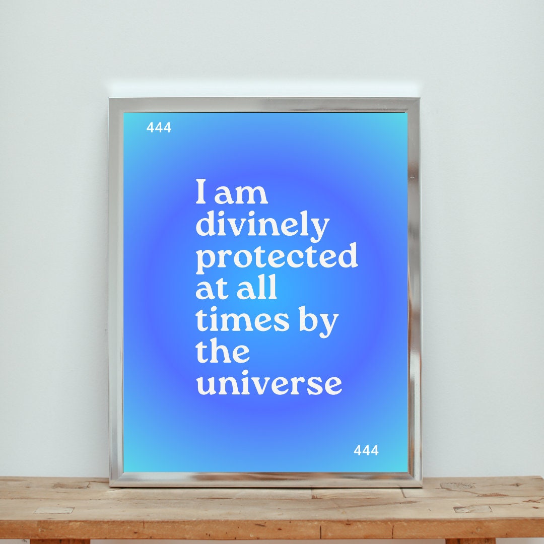 Blue Gradient Angel Number Poster - 999, 777, 444 - Digital Download 3: ...
