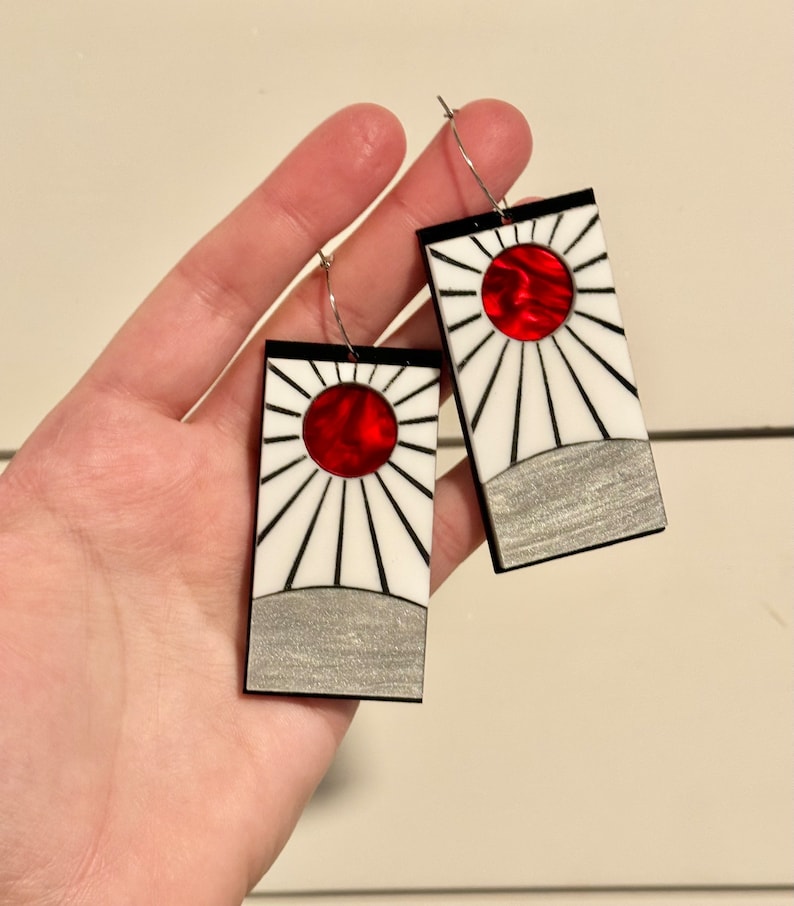Hanafuda Earrings Demon Slayer Acrylic Earrings Handmade Earrings Anime ...
