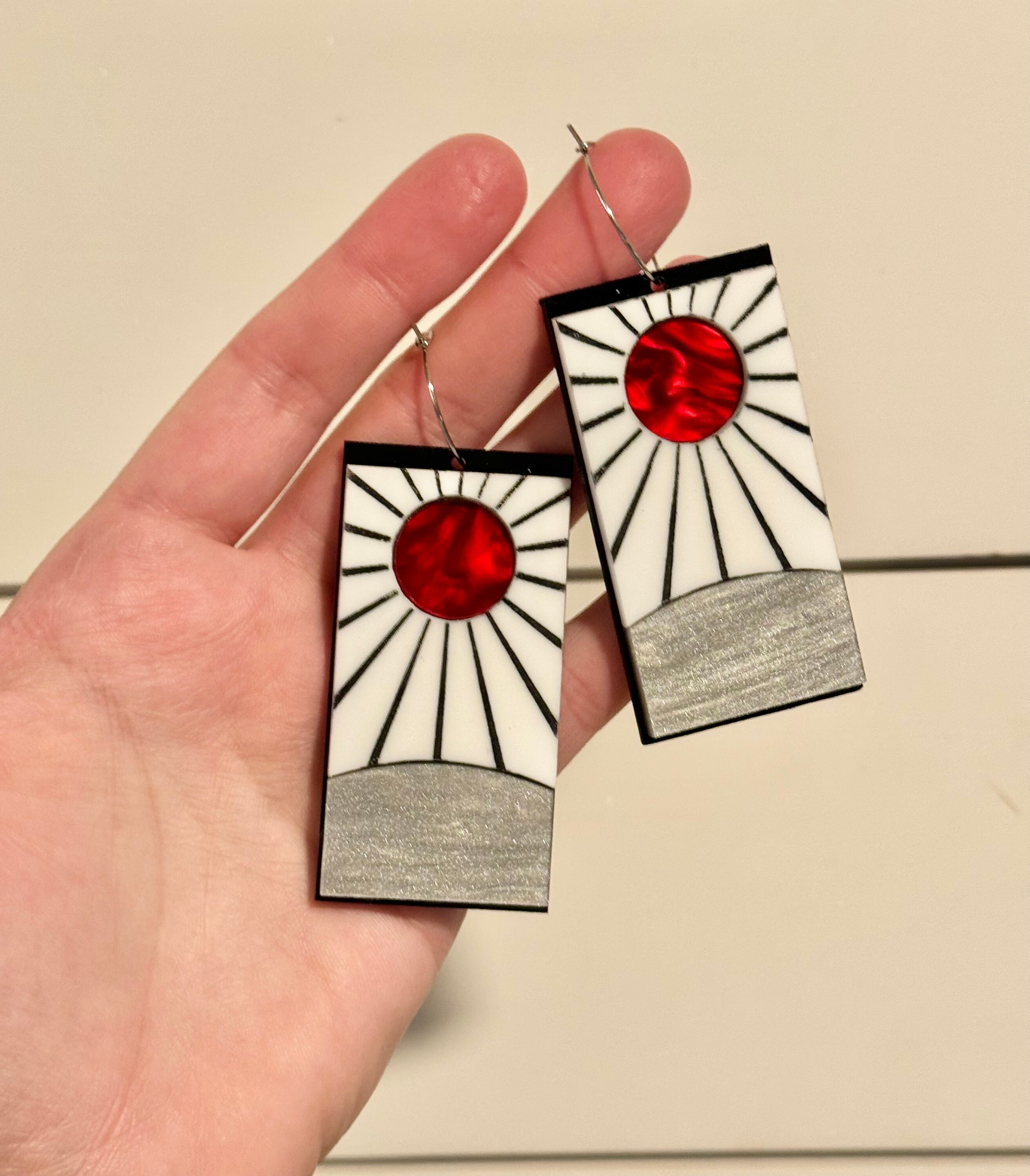 Hanafuda Earrings Demon Slayer Acrylic Earrings Handmade Earrings Anime ...
