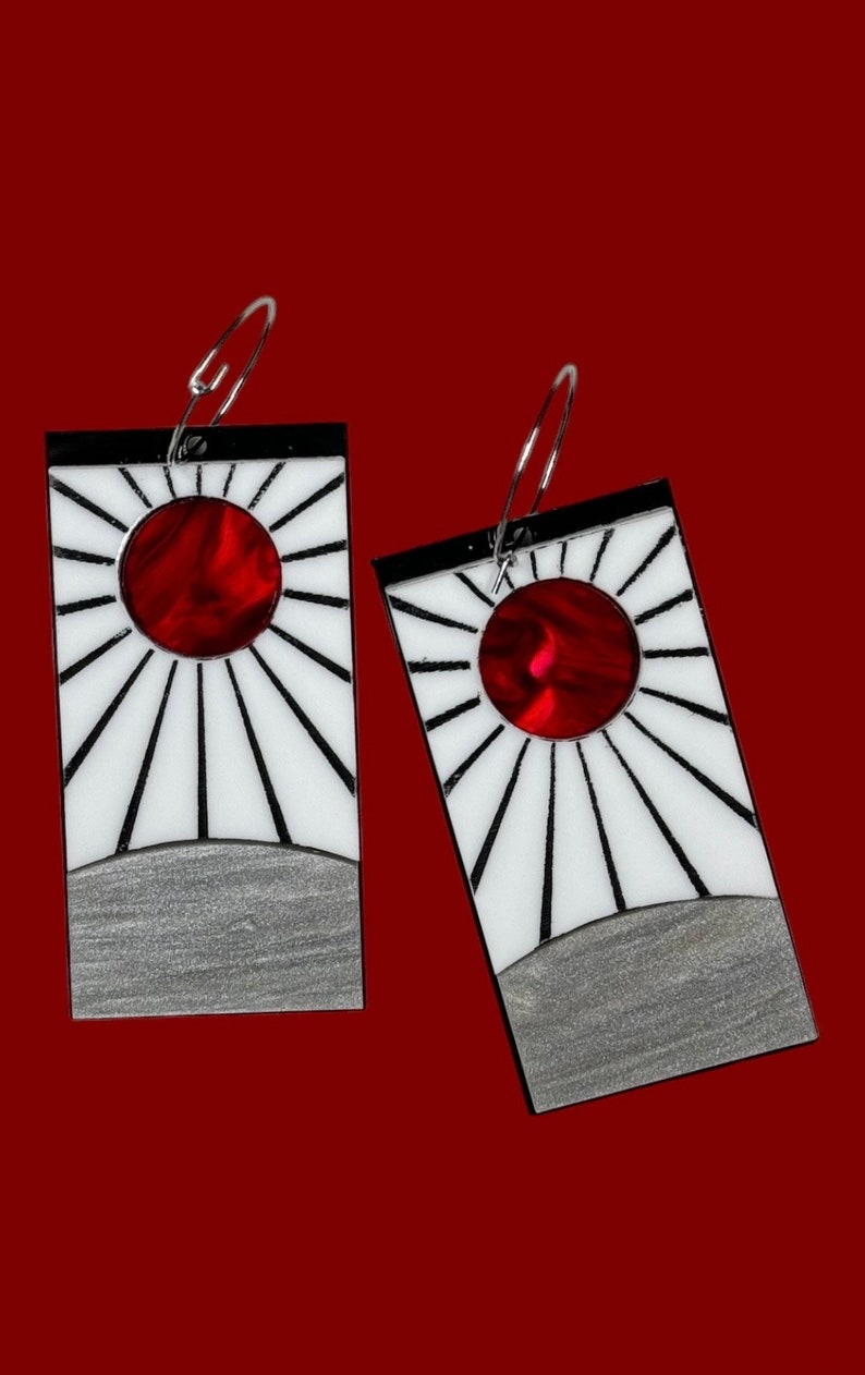 Hanafuda Earrings Demon Slayer Acrylic Earrings Handmade Earrings Anime ...