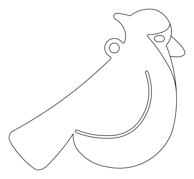 Cardinal Ornament DXF, SVG, PDF Laser File - Etsy