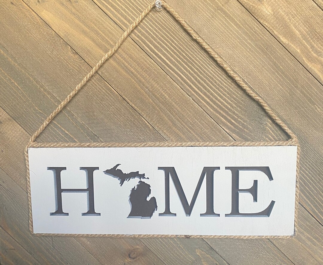 Michigan Home Sign - Etsy