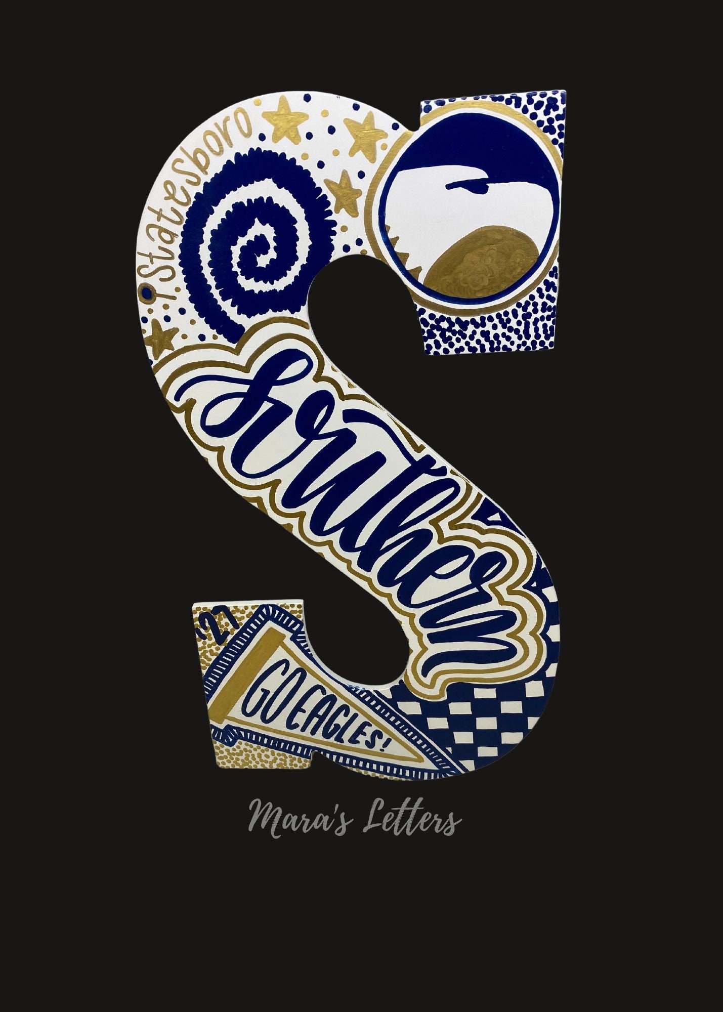 Custom Hand-painted College Themed Letter 13" - Etsy