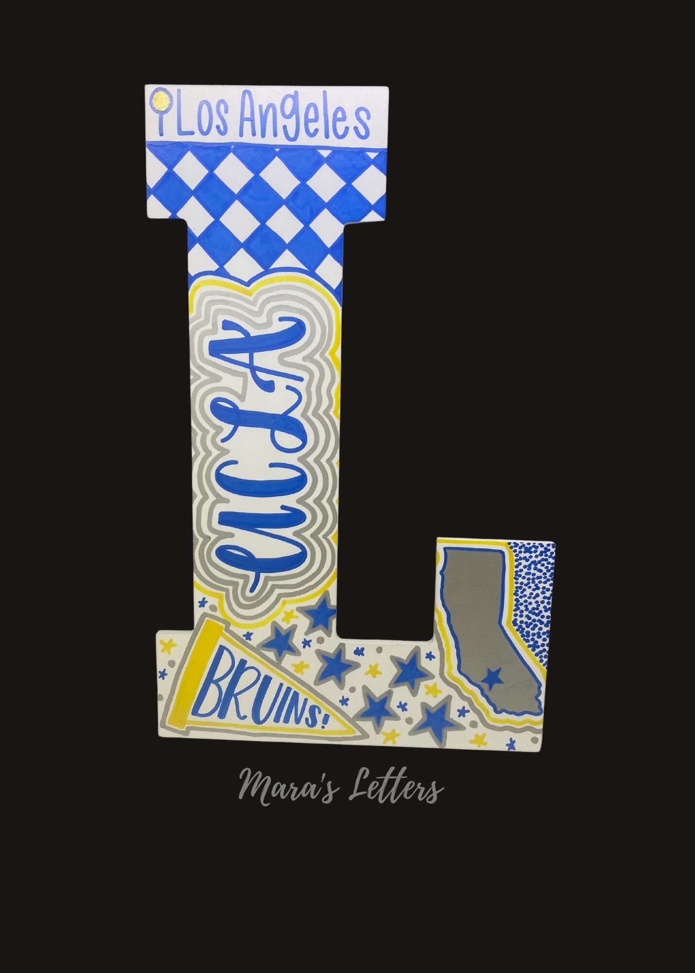 Custom Hand-painted College Themed Letter 13 - Etsy