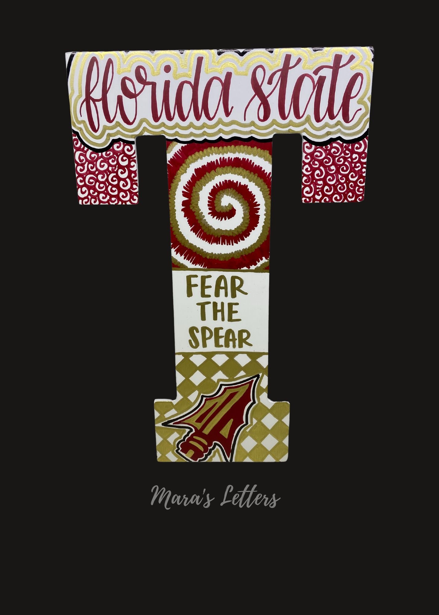 Custom Hand-painted College Themed Letter 13 - Etsy