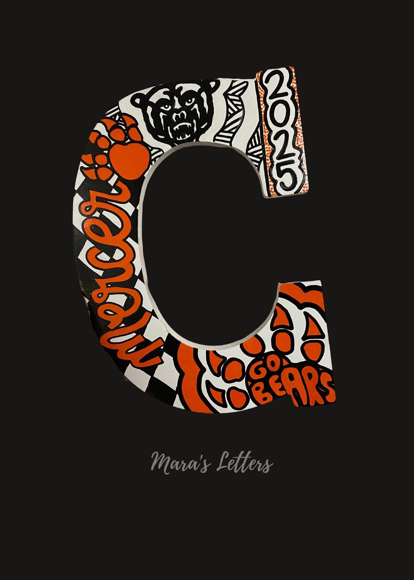 Custom Hand-painted College Themed Letter 9" - Etsy