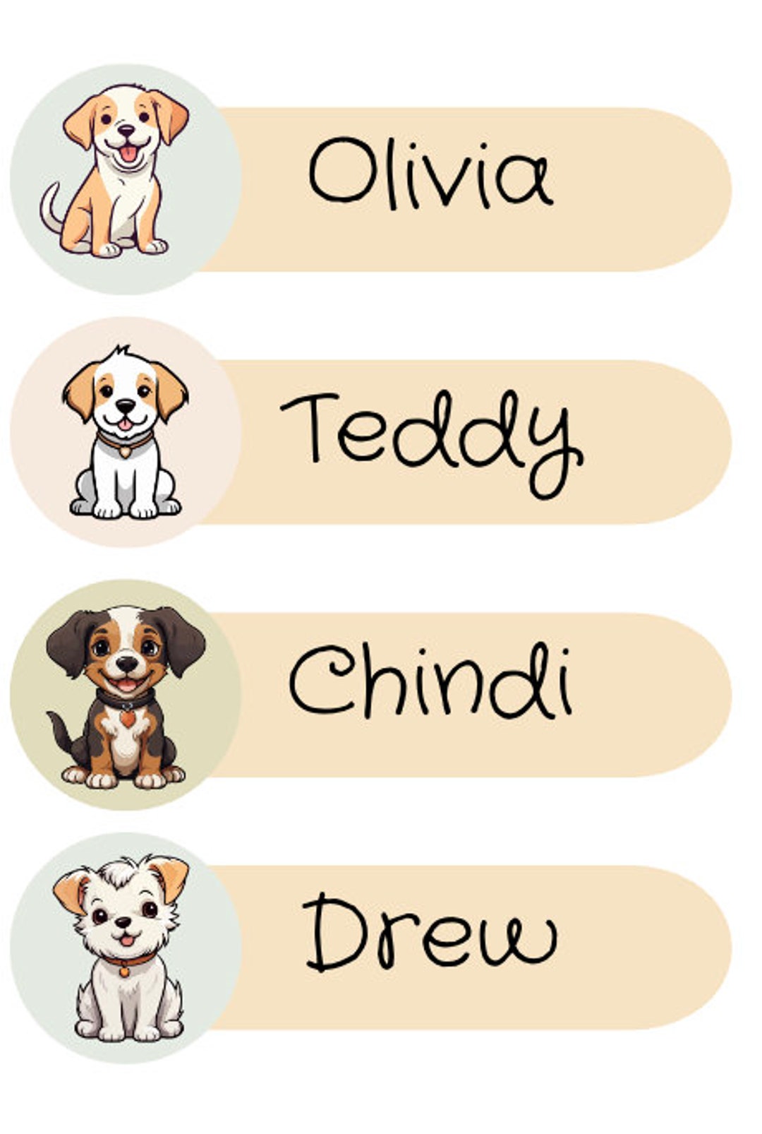 Editable Student Book Labels Puppies - Etsy