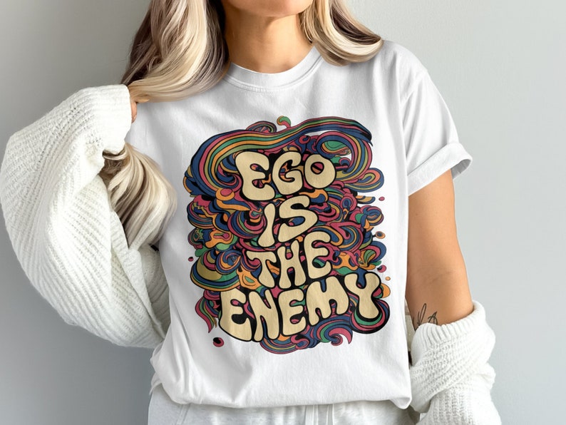 Ego is the Enemy T-shirt, Motivational Graphic Tee, Retro Style Shirt ...