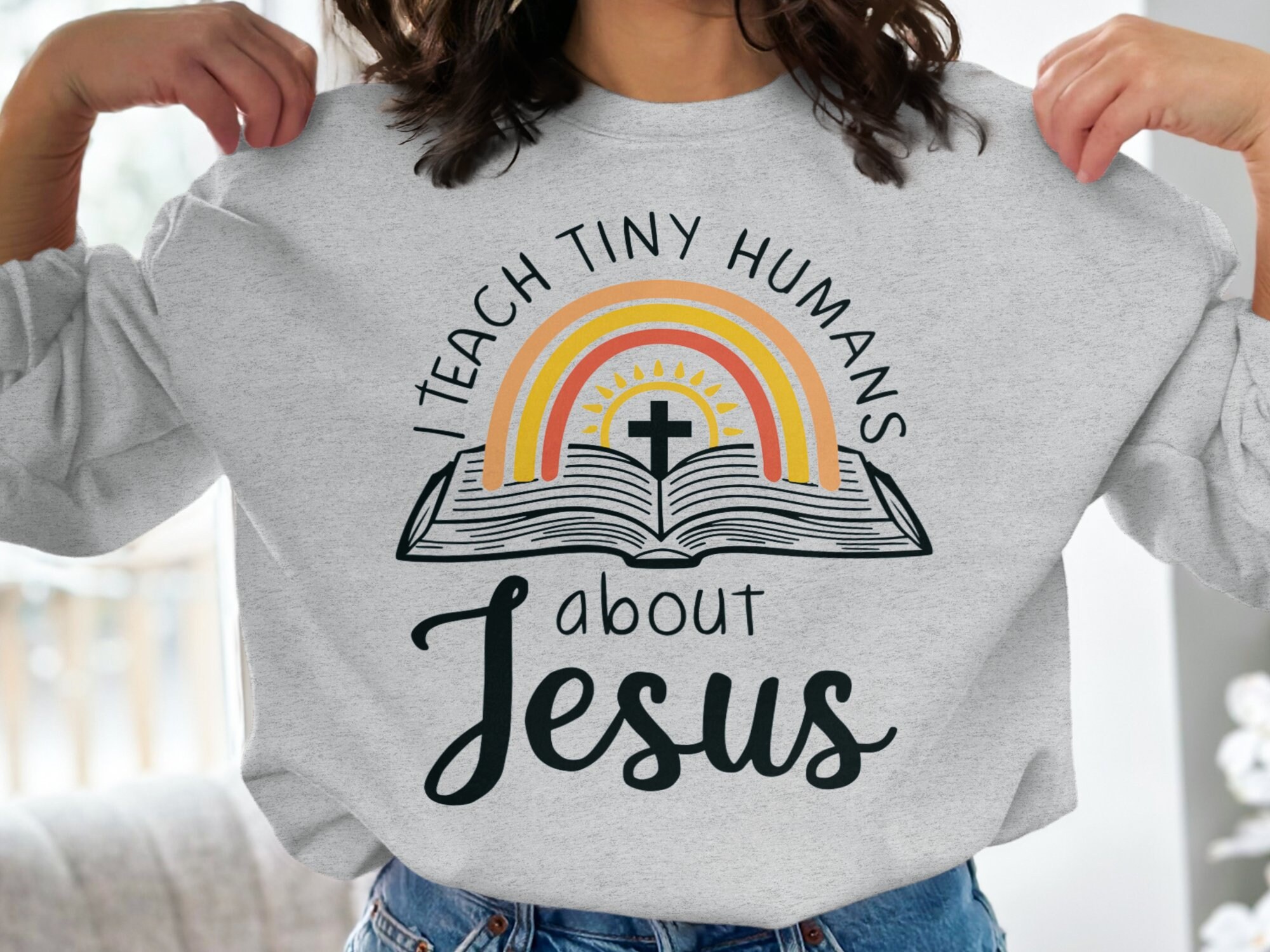 Bible School Teacher, Christian T-shirt, I Teach Tiny Humans About ...