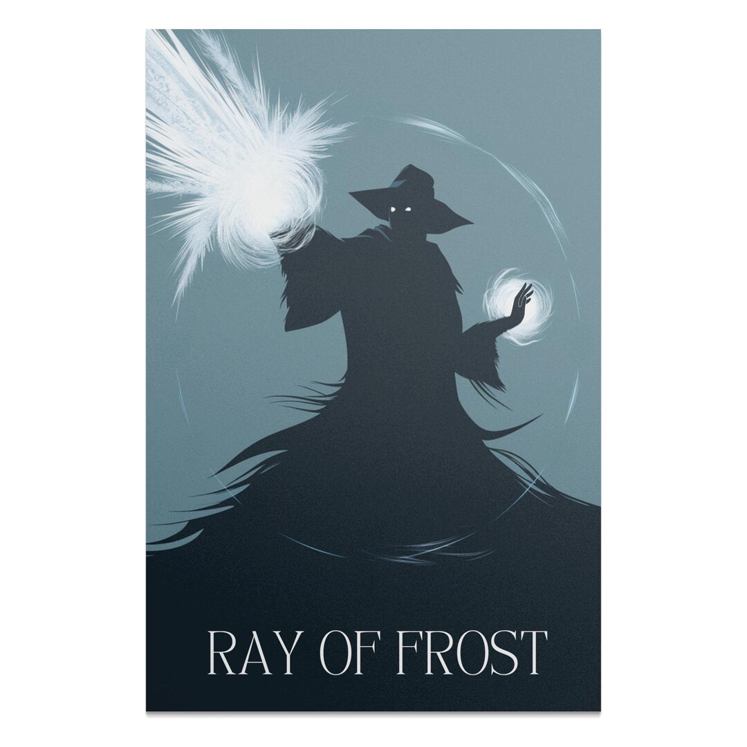 Fantasy Wizard Wall Art Print, Ray of Frost Artistic Poster, Magic ...