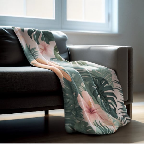 Hawaiian Print Throw Blanket - Etsy