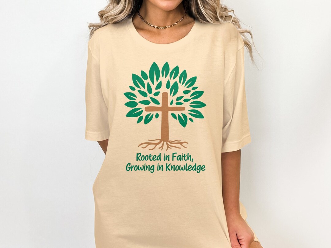 Faith Tree T-shirt, Rooted in Faith Growing in Knowledge Tee ...