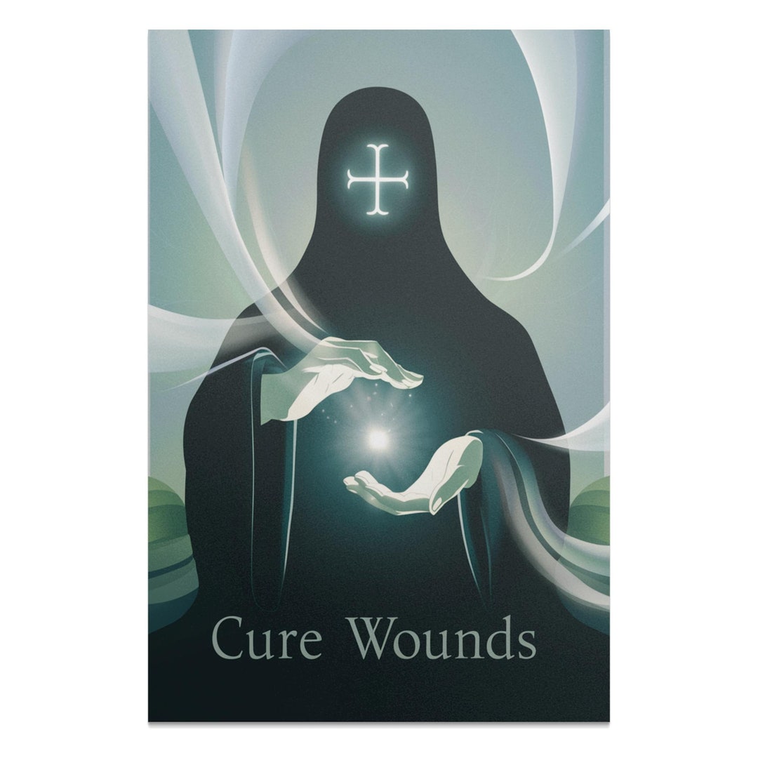 Mystical Healer Cure Wounds Poster, Spiritual Healing Wall Art, Sacred ...