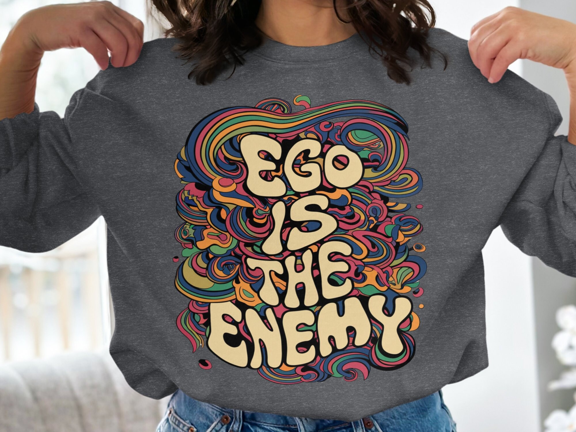 Ego is the Enemy T-shirt, Motivational Graphic Tee, Retro Style Shirt ...