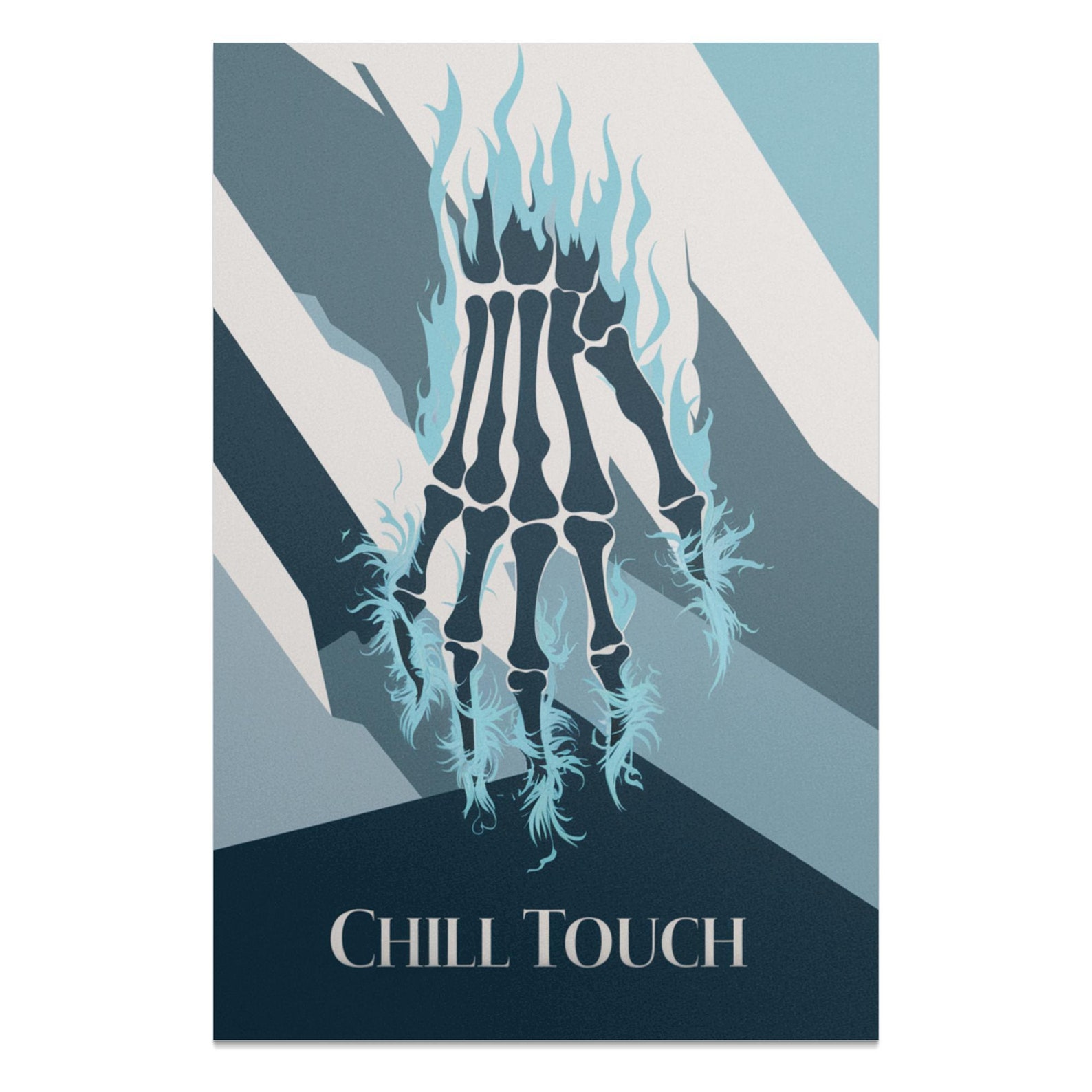 Chill Touch Poster, Skeleton Hand Wall Art, Cool Flame Art Print ...