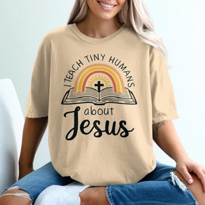 Bible School Teacher, Christian T-shirt, I Teach Tiny Humans About ...