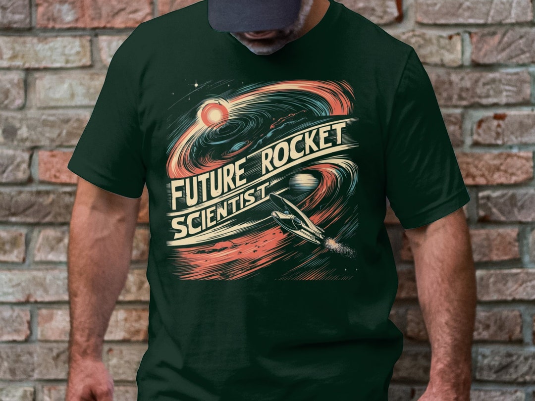 Future Rocket Scientist Retro T-shirt, Sci-fi Print Top, Space ...