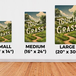 Motivational Poster, Touch Grass, Inspirational Wall Art, Green ...