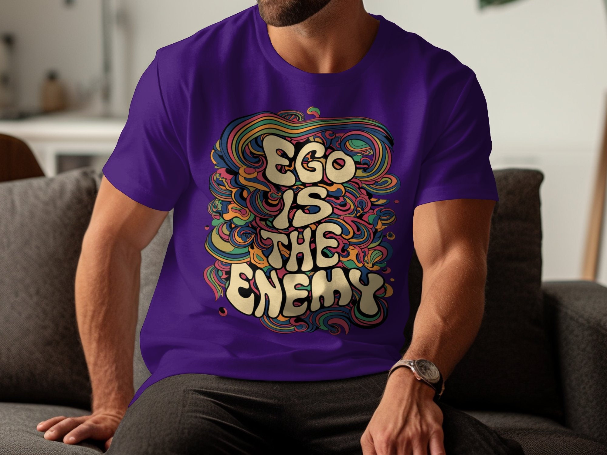 Ego is the Enemy T-shirt, Motivational Graphic Tee, Retro Style Shirt ...