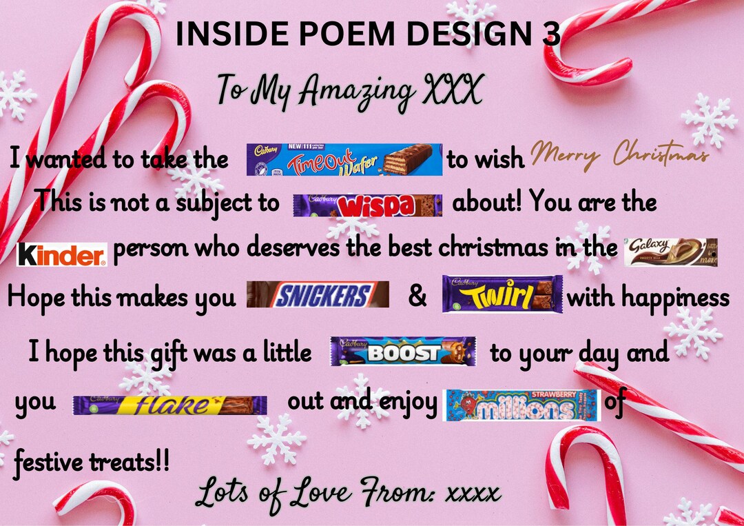 Personalized Christmas Chocolate Gift Box: Poem & Assorted Candy Bars ...