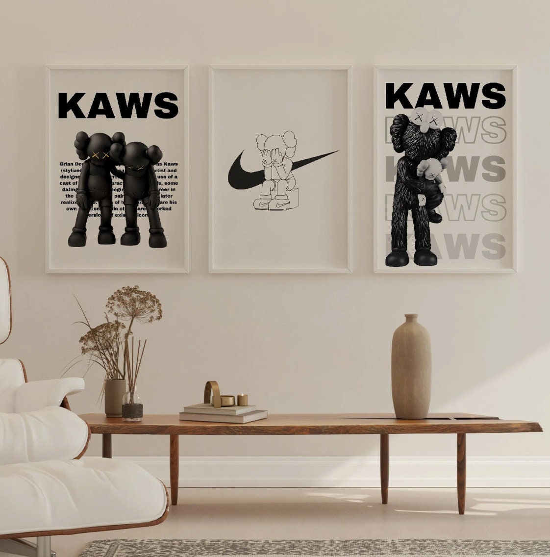 Kaws Nike Set of 3 Poster Downloads, Hypebeast Toys,hypebeast Sneaker ...