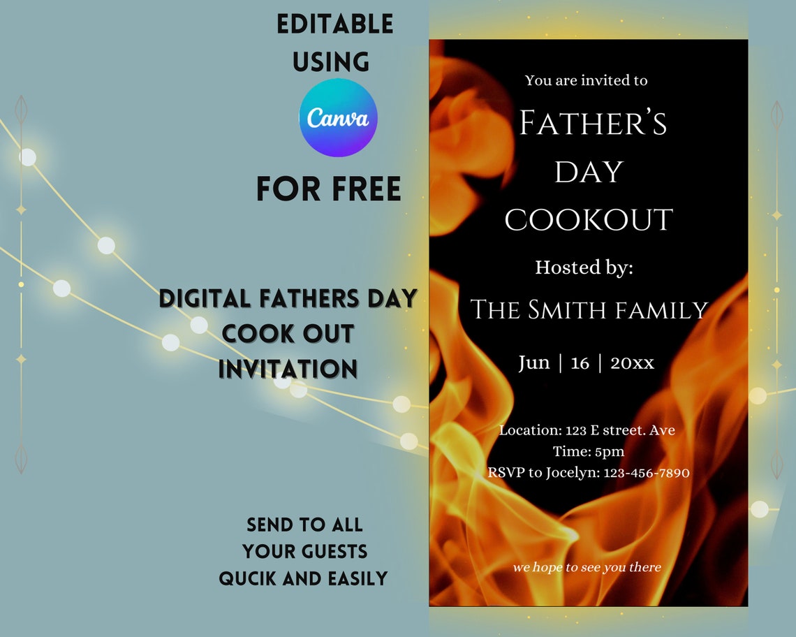 Happy Fathers Day Invite Barbecue Invite Fathers Day Bbq Brunch ...