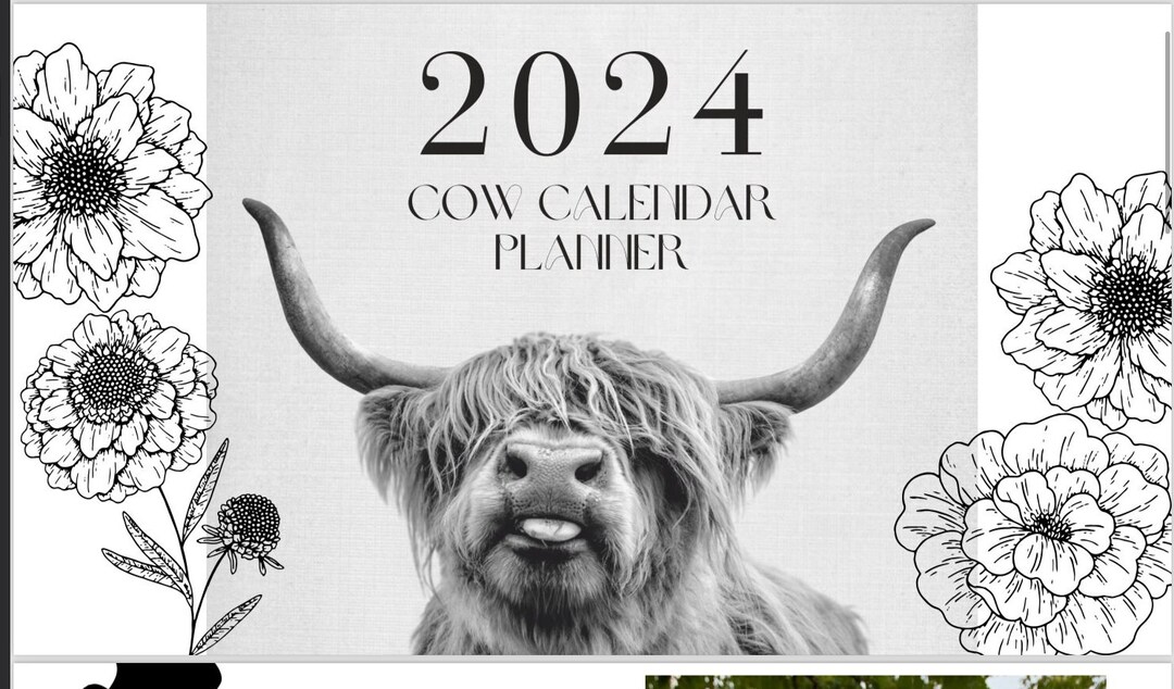 Cow Calendar With Month Planner - Etsy