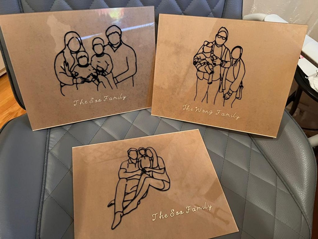 Custom Personalized Outline Vinyl Acrylic Portrait hardcopy - Etsy