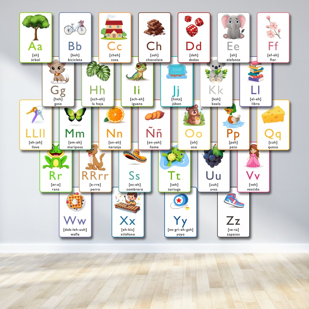 Spanish Alphabet Flashcards Tarjetas Didácticas Del Alfabeto Español ...