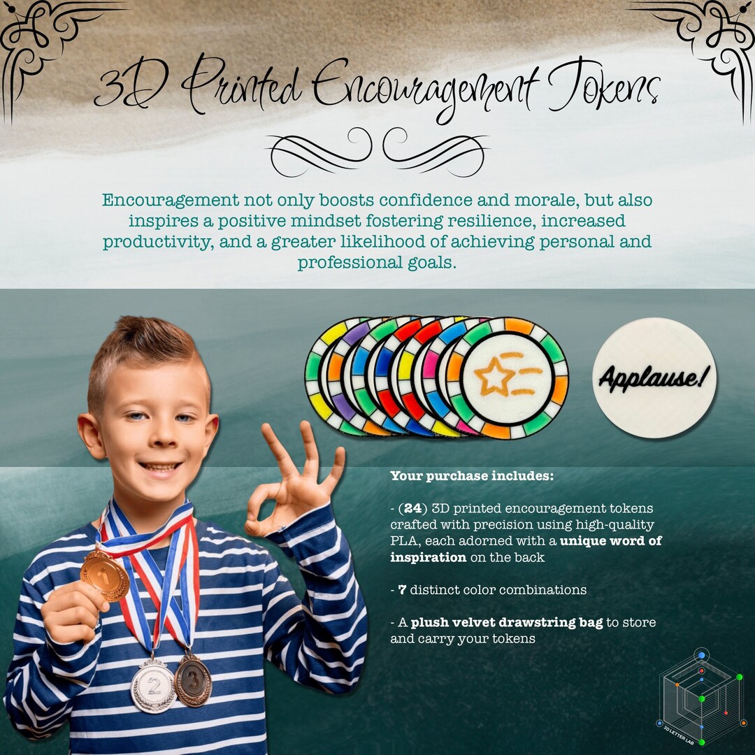 3D Printed Encouragement Tokens for Motivation Inspire, Reward, and ...