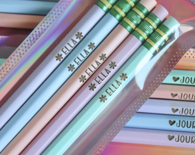 TICONDEROGA Custom Personalized Pastel Pencils Engraved Pencils for ...