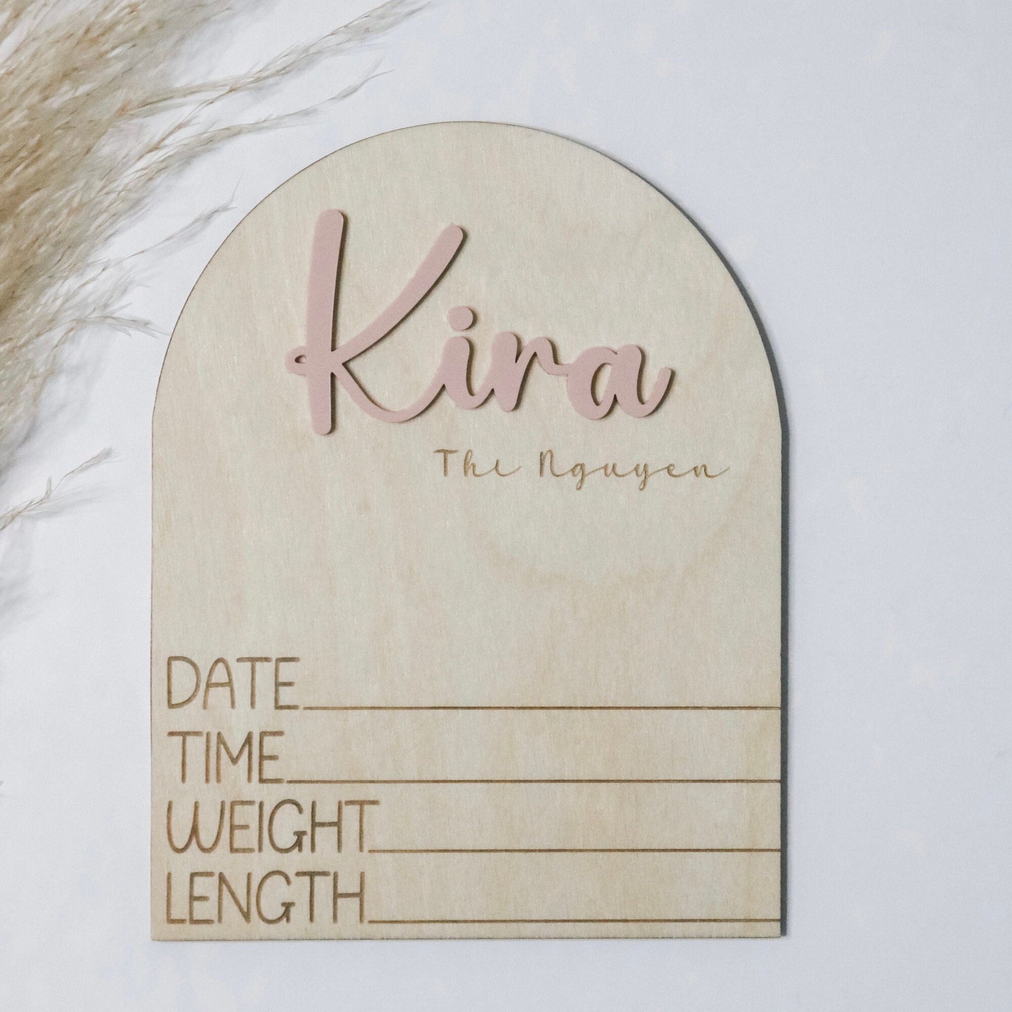 Baby Announcement Sign With Birth Stats Wood Sign for Name Reveal Baby ...